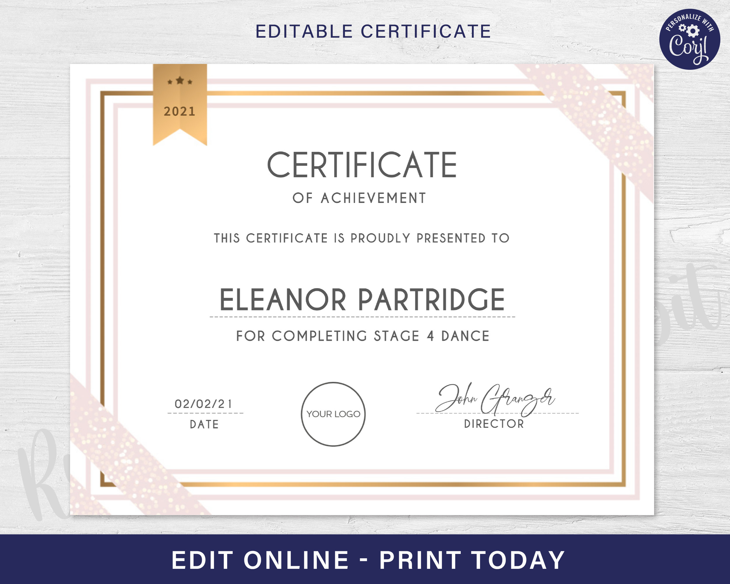 Da Form 2442 Certificate Of Achievement Template