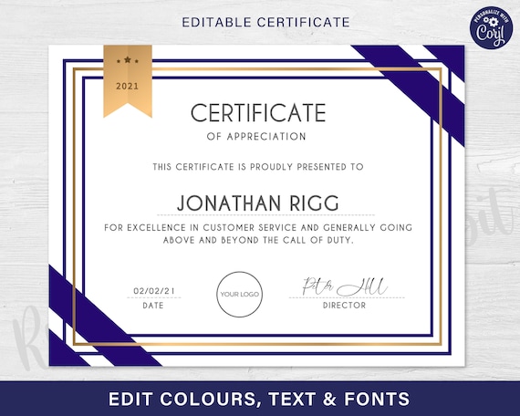 Blank Award Certificate Template