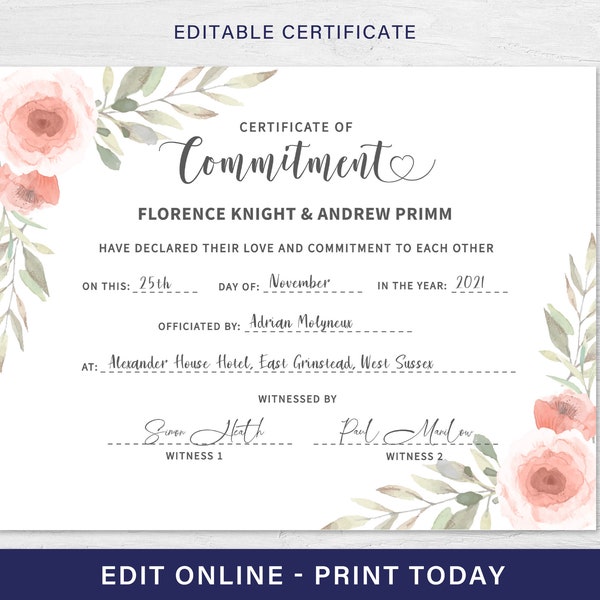 Commitment Ceremony - Etsy