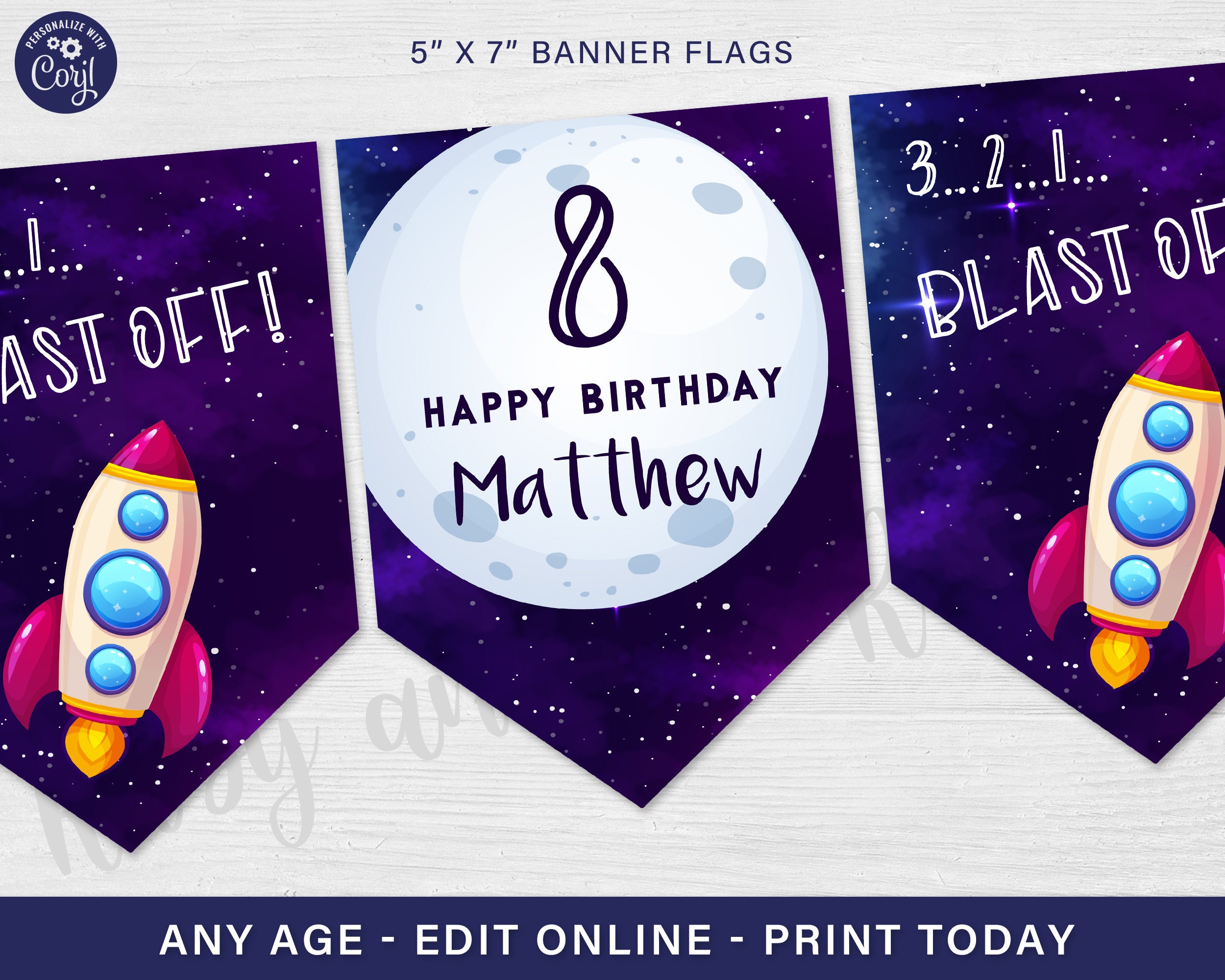 Space Party Banner Space Party Decorations Personalised - Etsy