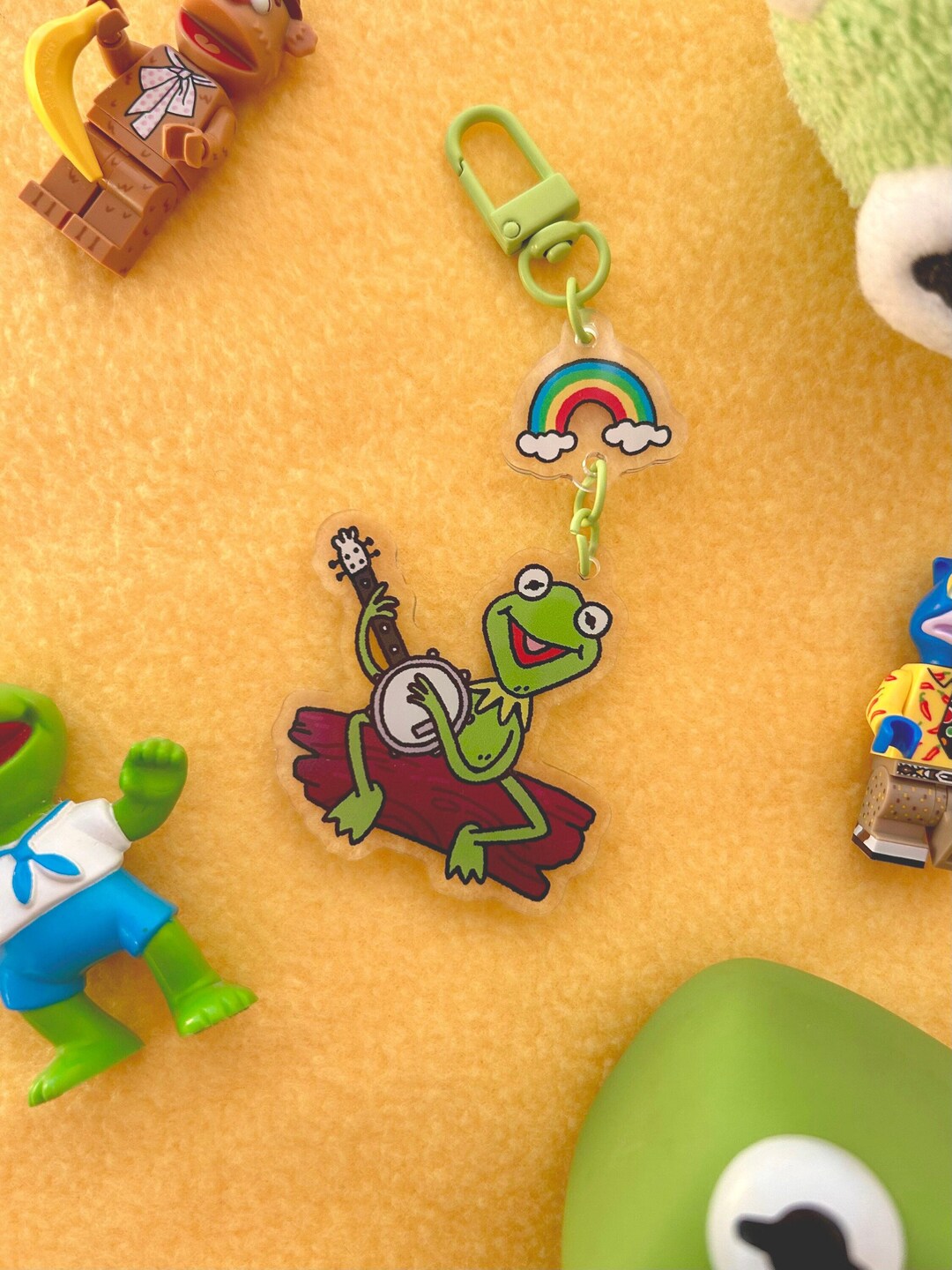 Kermit Rainbow Connection Keychain - Muppets Inspired - Etsy