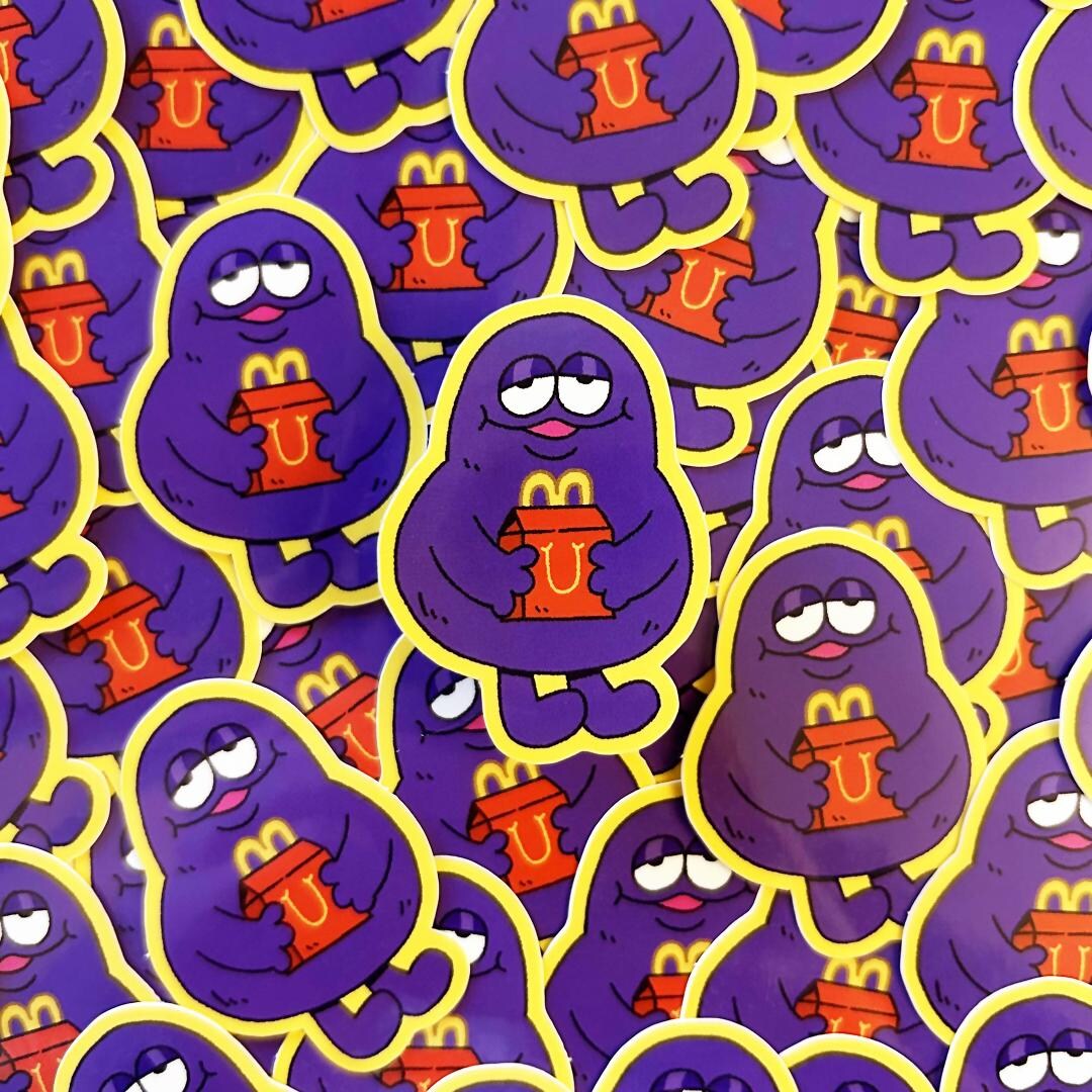 Grimace Happy Meal Stickers - Etsy