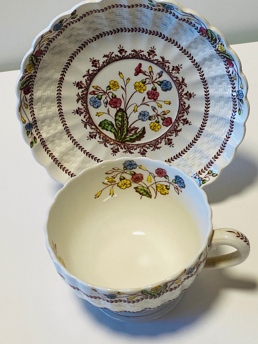 Spode Copeland England S713 Pattern "spode's Cowslip" Teacup and Saucer ...