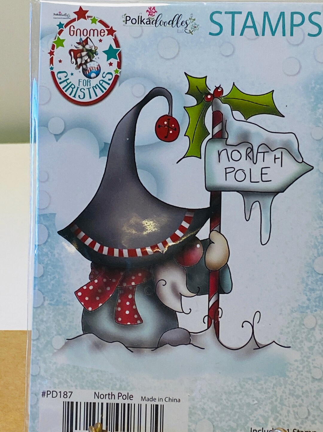 Polkadoodles Stamps north POLE Pd187 Gnome for Christmas New - Etsy