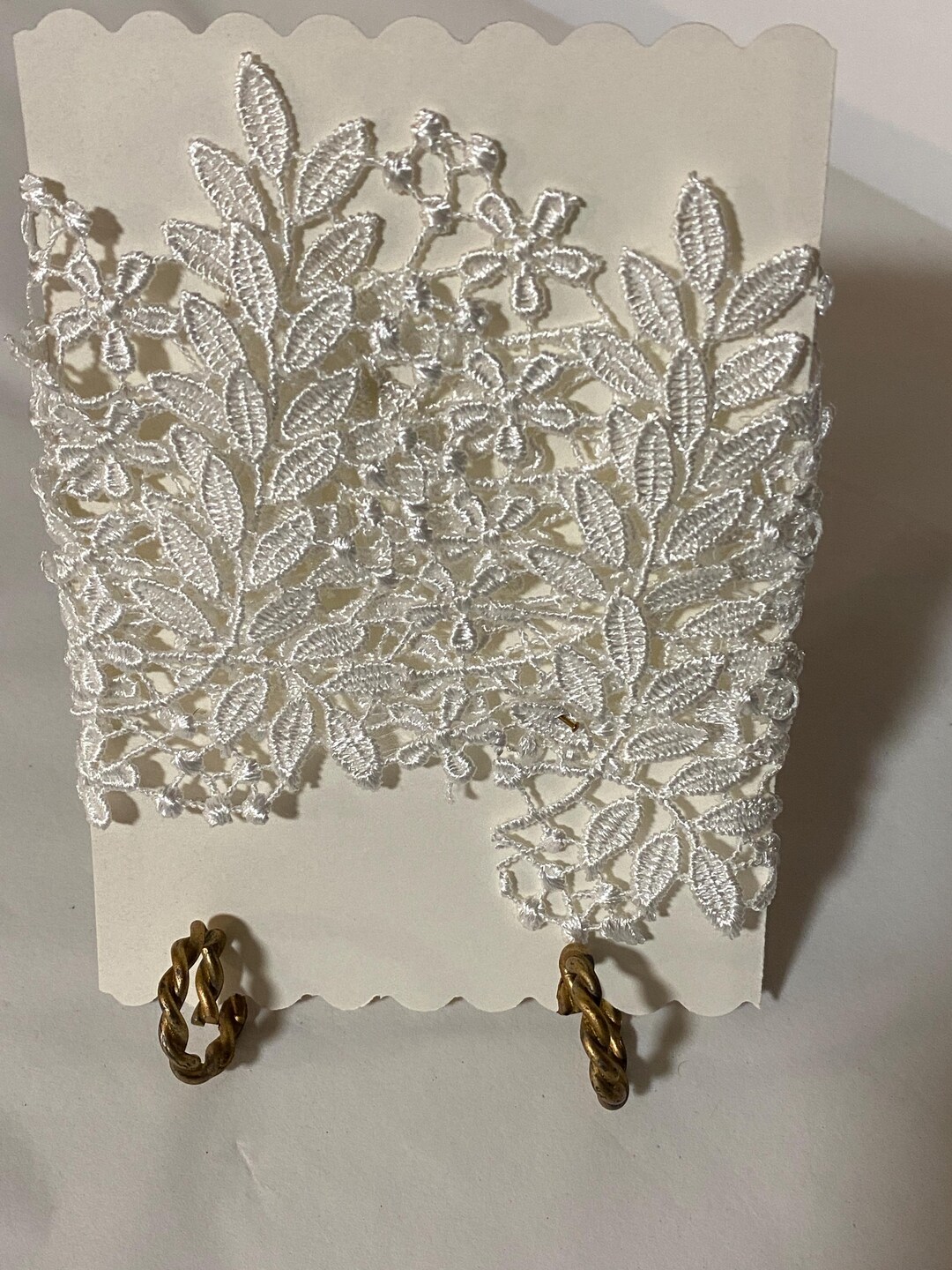 Vintage White Fancy Elegant Edging Bridal Floral Leaves Border Lace #4 ...