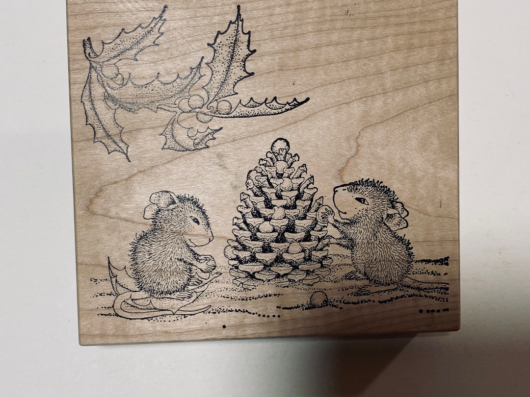 HOUSE MOUSE Rubber Stamp "decorate Pine Cone" - Etsy