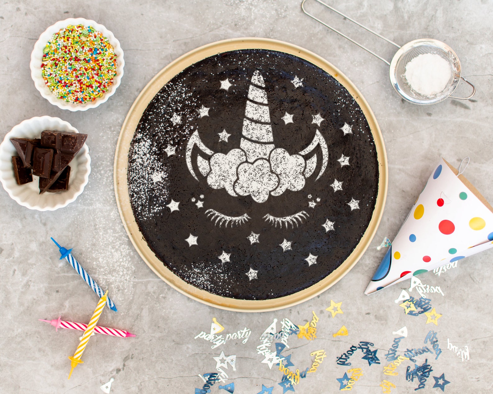 unicorn-cake-stencil-easy-homemade-cake-decoration-r046-etsy