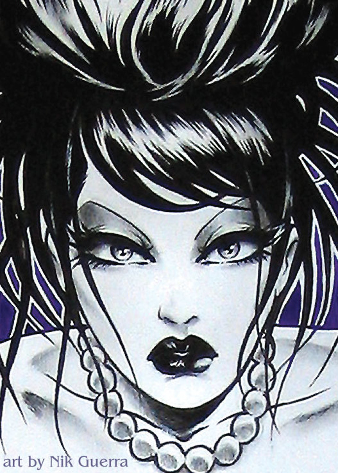 Nik Guerra Original Acrylic Art Painting // MAGENTA Blue Swing - Etsy