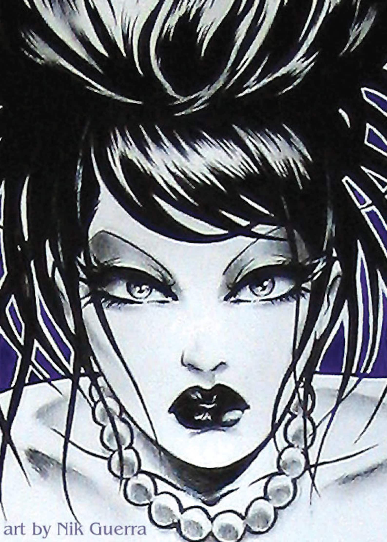 Nik Guerra Original Acrylic Art Painting // MAGENTA Blue Swing - Etsy