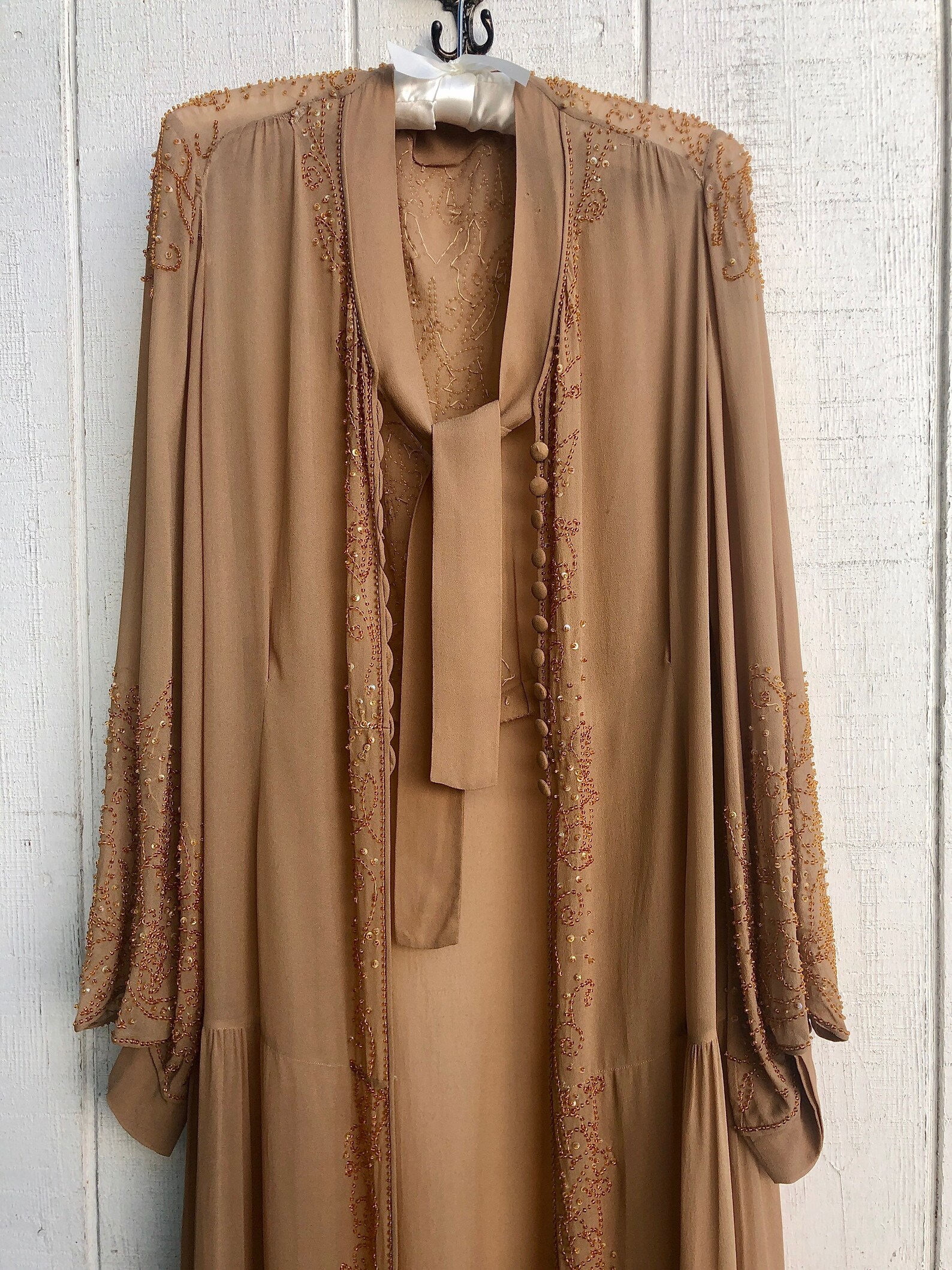 Vintage 1920s Beaded Flapper Dress / Gold / 1920s / Downton - Etsy