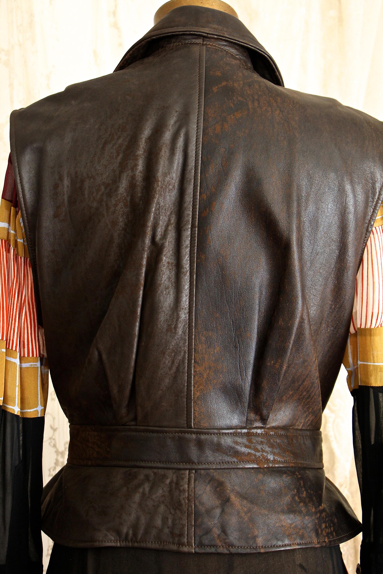 Genuine Western patricia Wolf Leather Vest / Made | Etsy