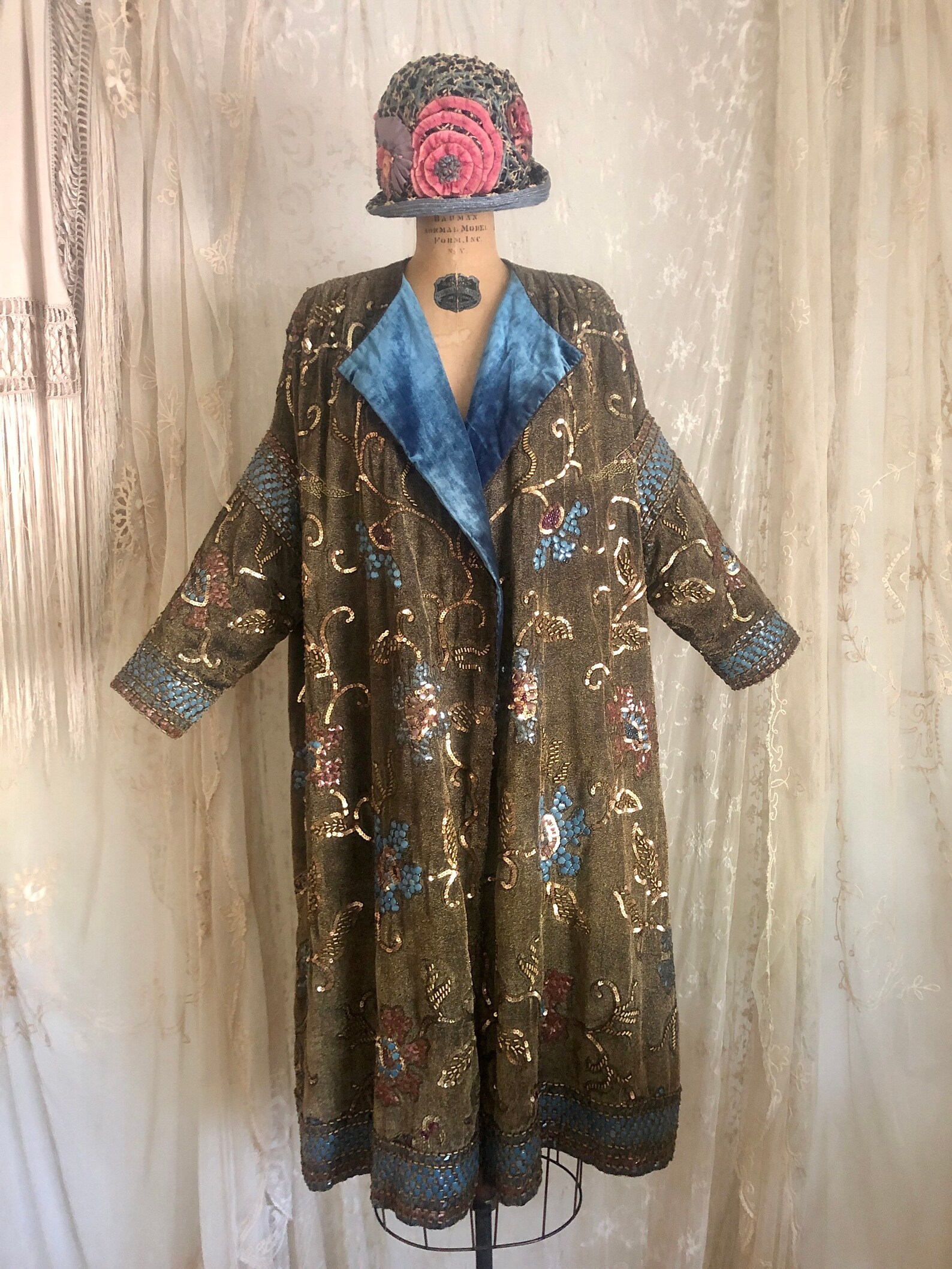 Authentic 1920s Opera Coat / Beaded Coat / Art Deco Coat / Flapper Coat ...
