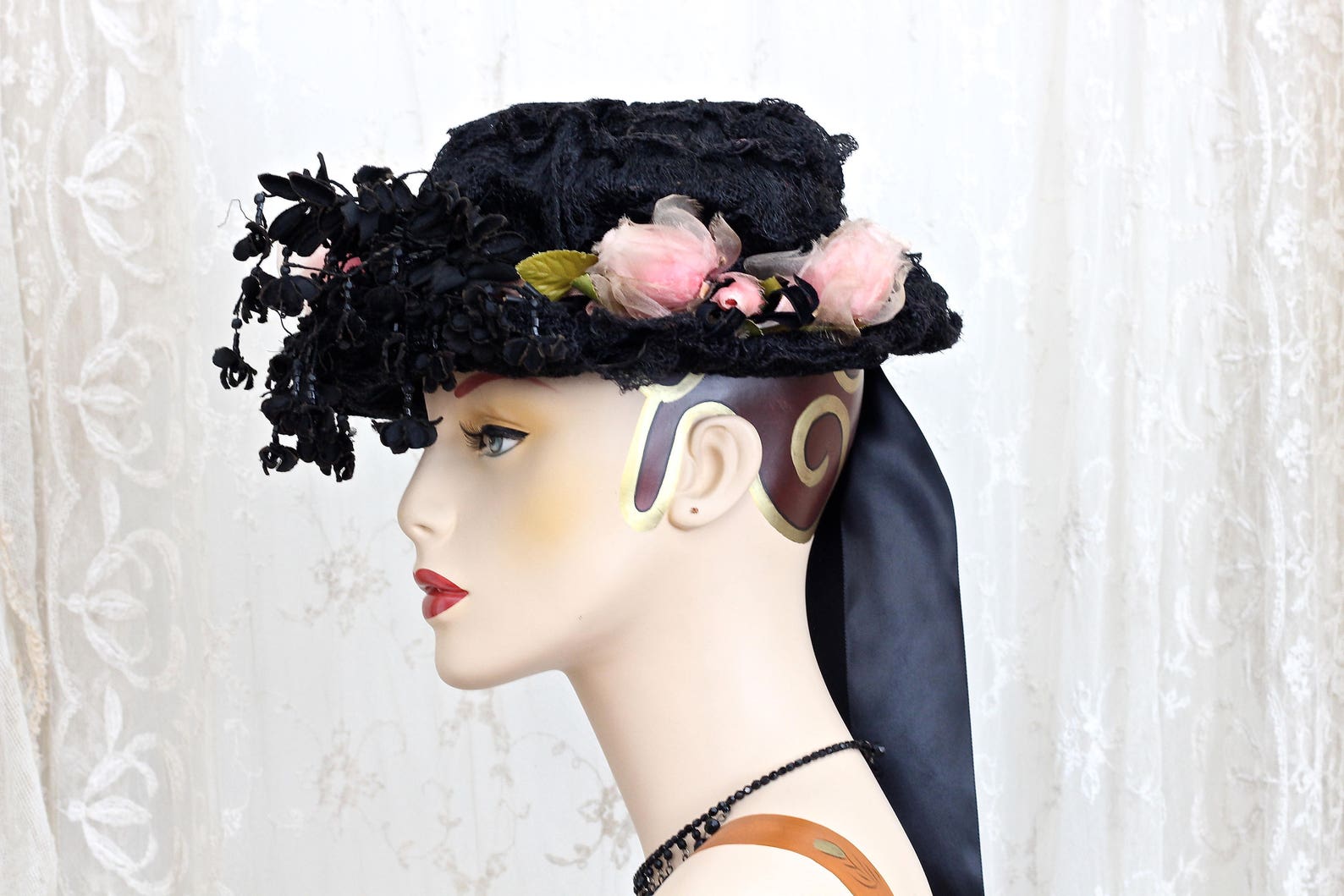 Authentic Antique Hat / 1900s Hat / Victorian / Edwardian / Wire Frame ...