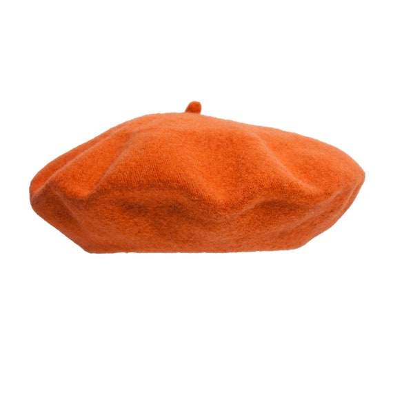 ORANGE BERET With Cabillou 100% Wool French Style - Etsy