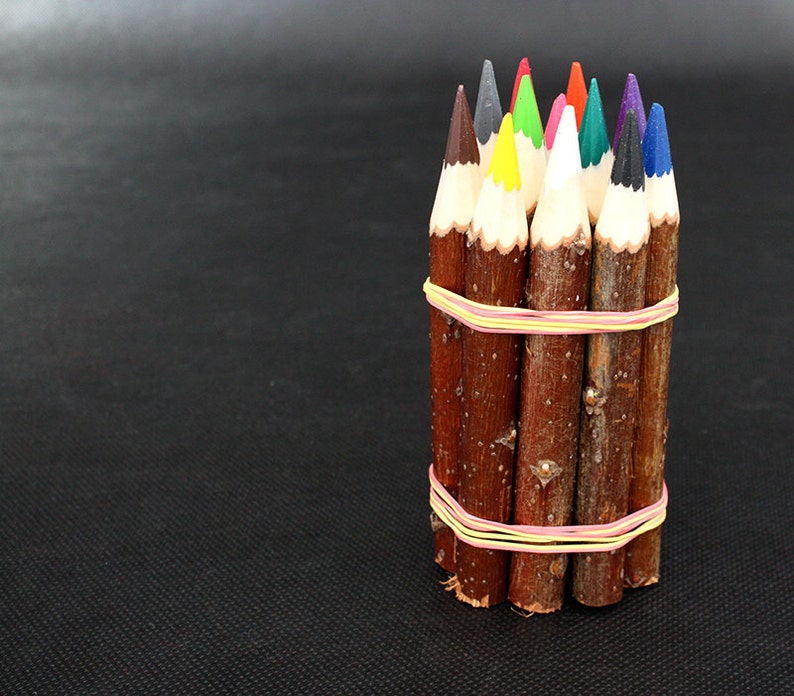 Ecological Crayons Handmade Folk Natural Wood Chalk SET 12 | Etsy