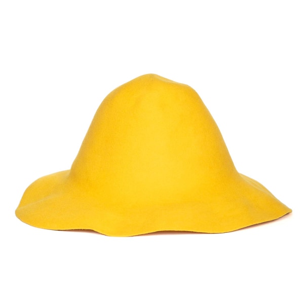 Yellow Felt Hat - Etsy