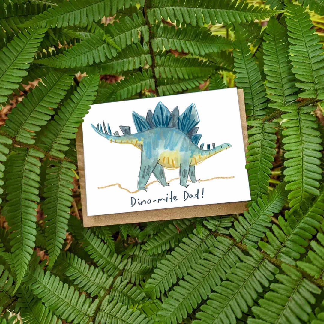 Dino- Mite Dad! Dinosaur Father's Day Card - Etsy