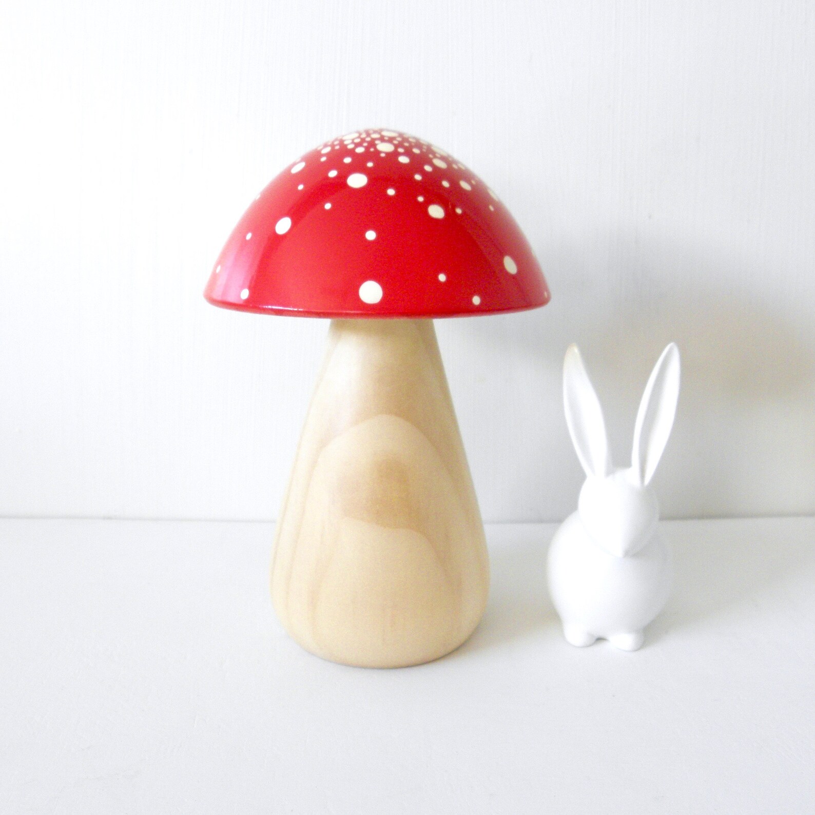 Trippy Toadstool Wooden Mushroom White Stem / Red With - Etsy Australia