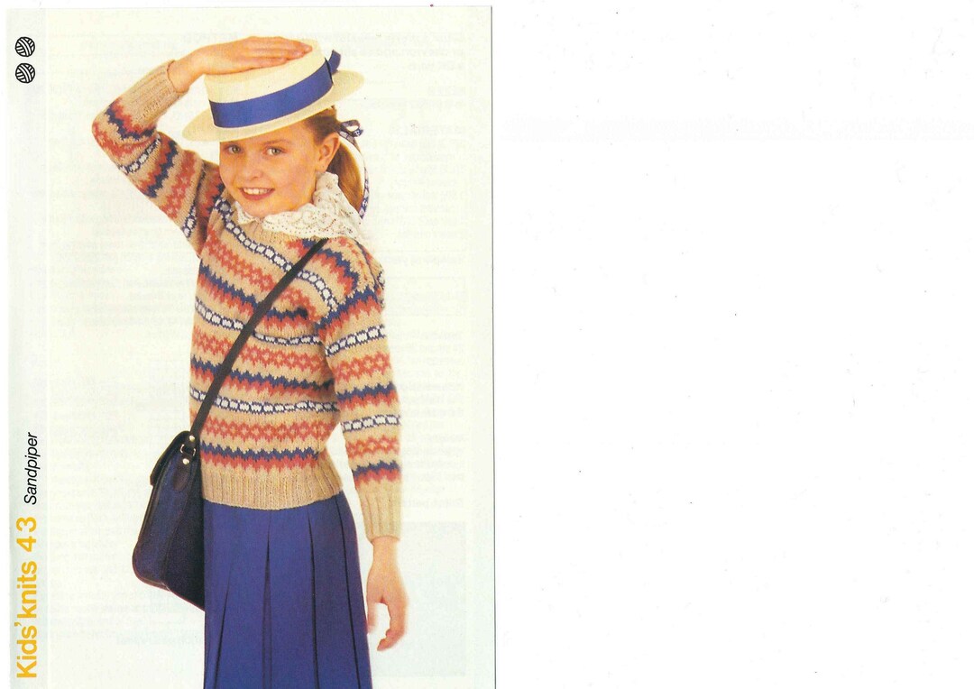 1980'S Vintage Knitting Pattern Child's Pretty Chevron - Etsy