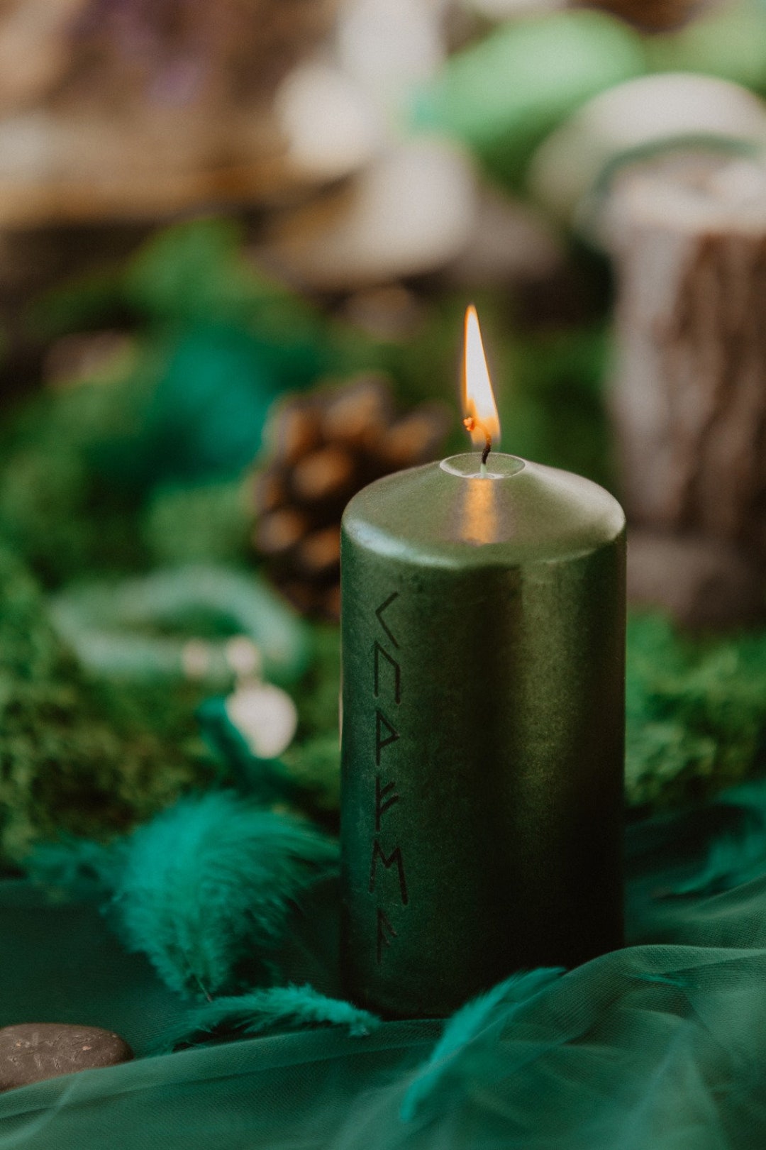 Candle With Runes, Prosperity Glow Rune Candle, Runes Jera, Uruz ...