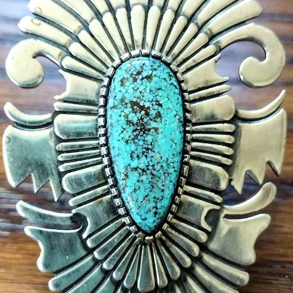 D. Troutman Navajo Silver Creations 4 Gaspeite and Pink Opal Cross ...