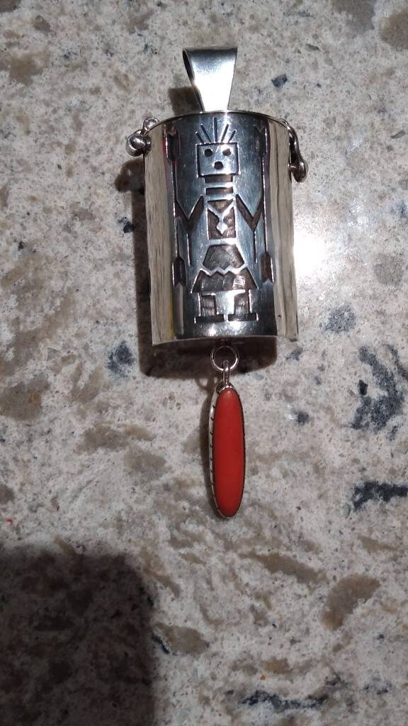 Native American Hopi Sterling Silver Box Vessel Pendant With - Etsy