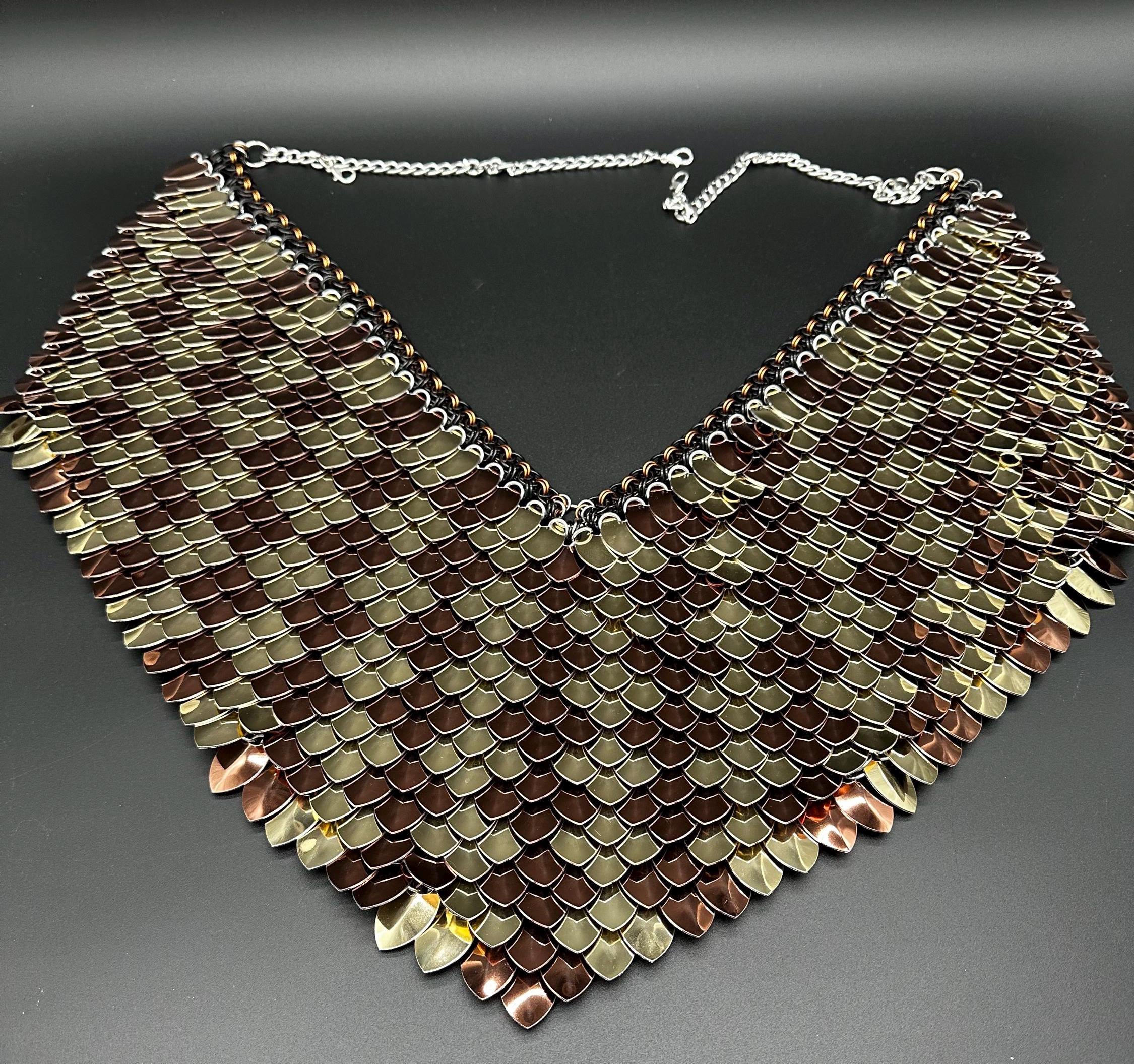 Mirror Copper and Gold Scalemail Shoulder Drape - Etsy
