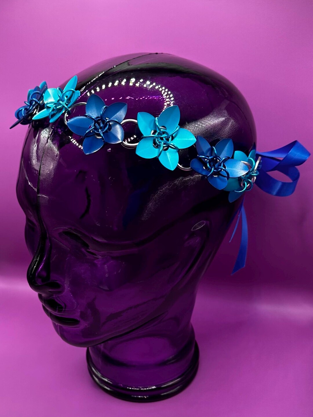 Premium 9 Flower Scalemail Headpiece - Etsy