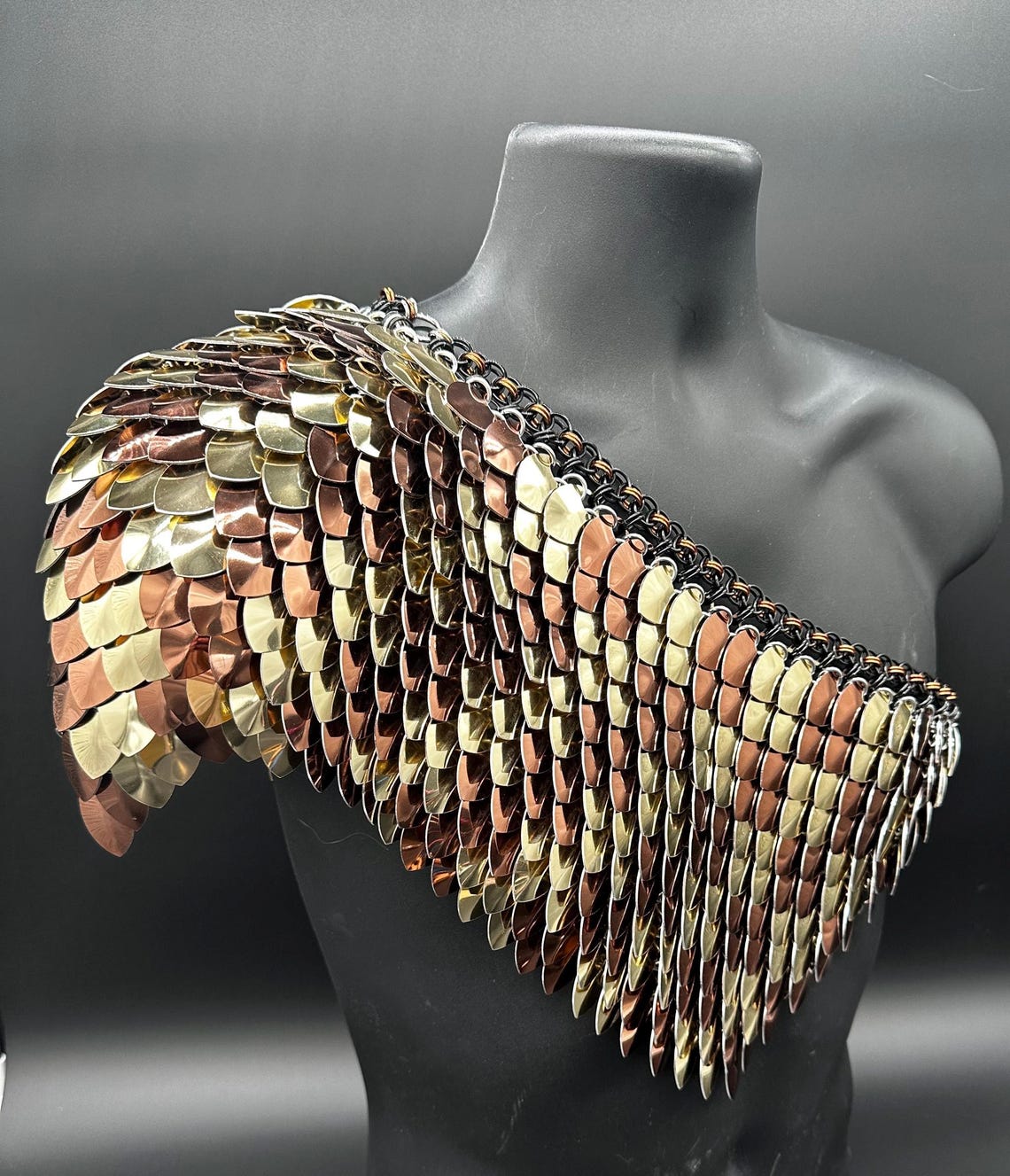 Mirror Copper and Gold Scalemail Shoulder Drape - Etsy