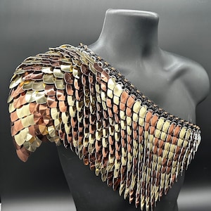 Mirror Copper and Gold Scalemail Shoulder Drape - Etsy