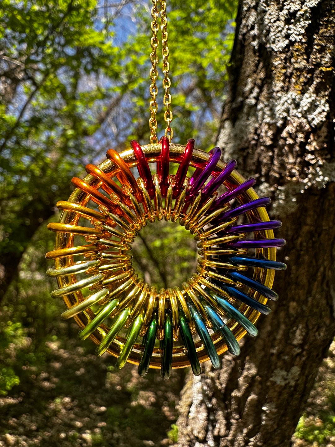 Total Golden Eclipse Chainmail Pendant - Etsy