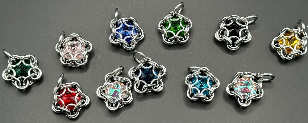 Crystal Capture Chainmail Pendant - Etsy