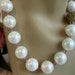 Pearl African Necklace, 20 Mm Shell Pearls Hand Knotted in Red Silk ...