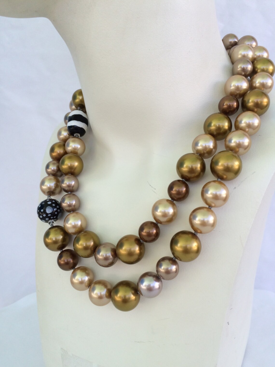 One- of -a- Kind Majorca Pearls, Hand Knotted 10-14 Mm Pearls, Black ...