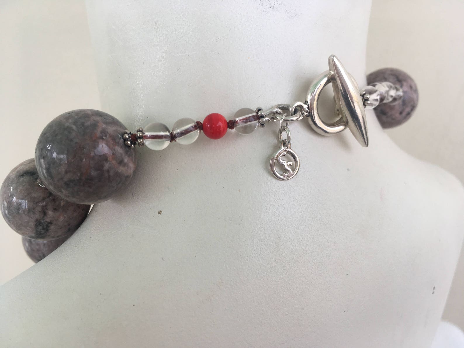 Opal Geode Necklace, Hand Knotted, Pink Opal, Natural Geode Pendant, 3 ...