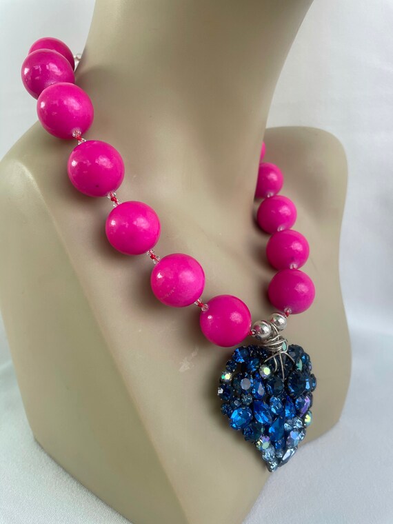 Hot Pink Fossil Stone Hand Knotted 20 Mm Fossil Stone - Etsy