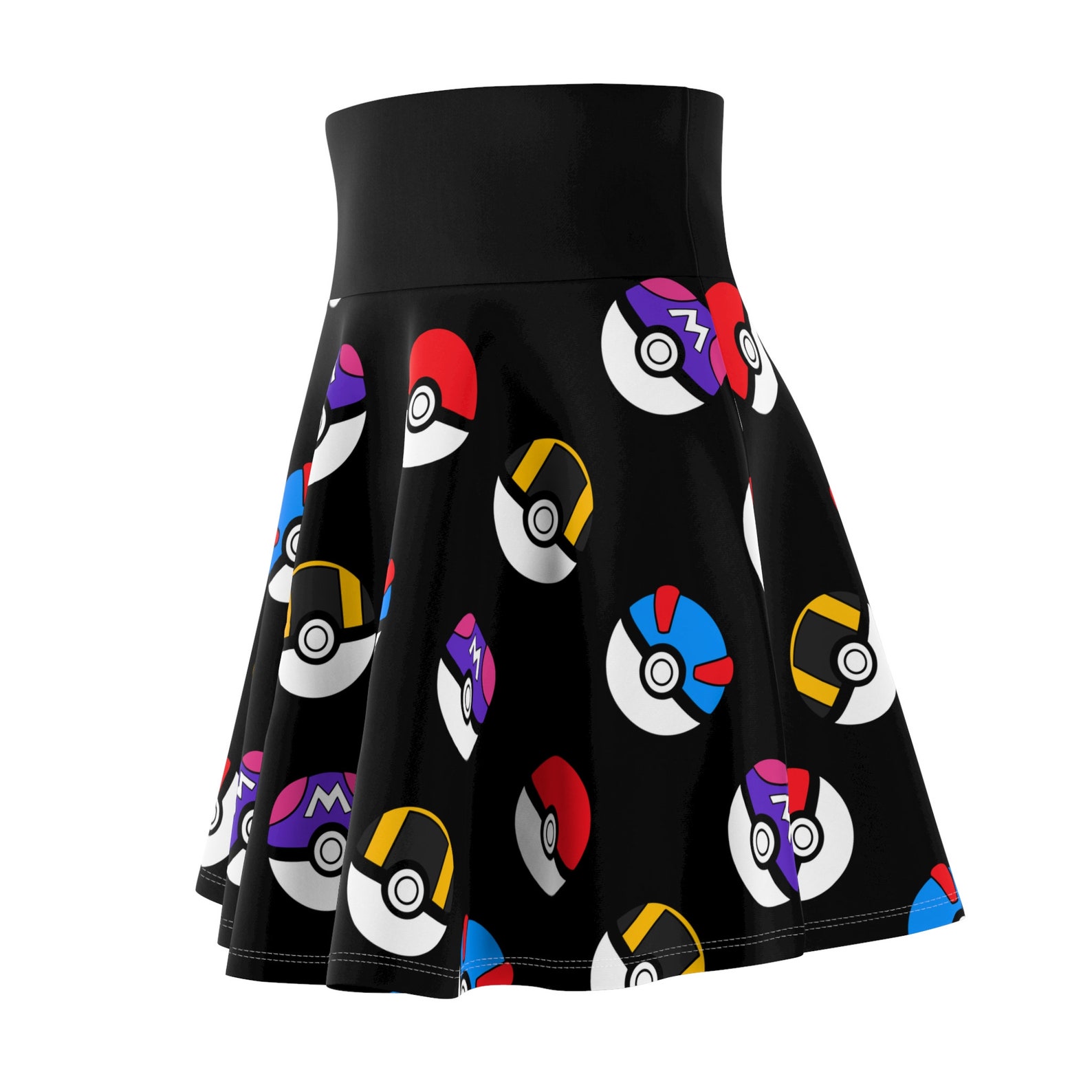 Pokemon Skirt, Pokeball Skirt, Women's Skater Skirt, Pokemon Clothes ...