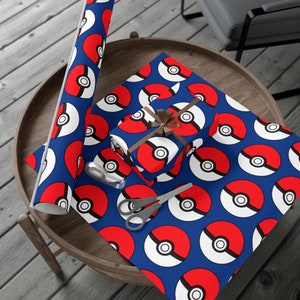 Pokemon Pokeball Wrapping Paper for Holidays or Birthday - Etsy