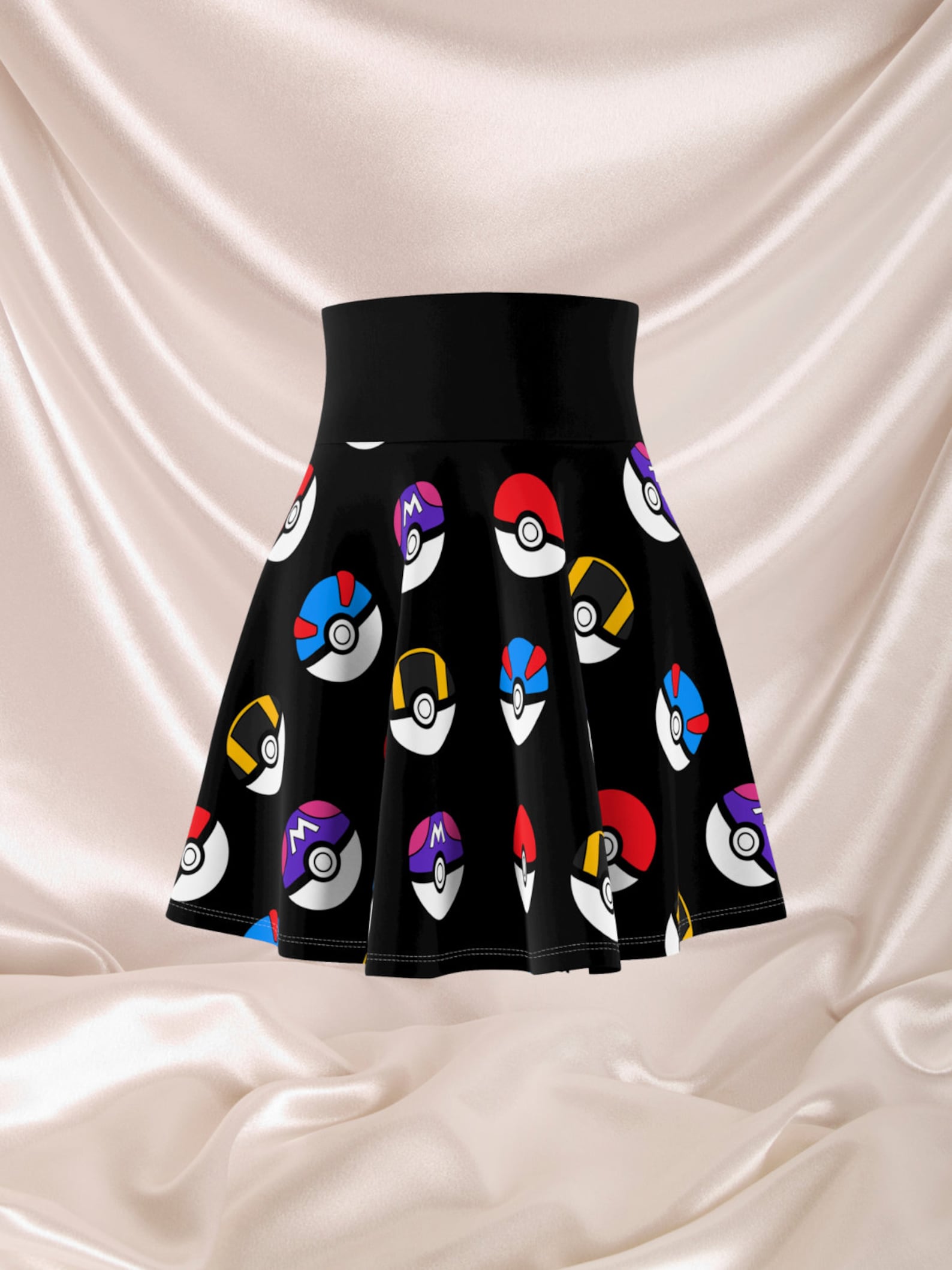 Pokemon Skirt, Pokeball Skirt, Women's Skater Skirt, Pokemon Clothes ...