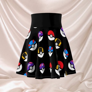 Pokemon Skirt, Pokeball Skirt, Women's Skater Skirt, Pokemon Clothes ...