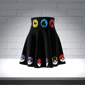 Pokemon Skirt, Pokeball Energy Skirt, Pokemon Dress, Pokemon Clothing ...