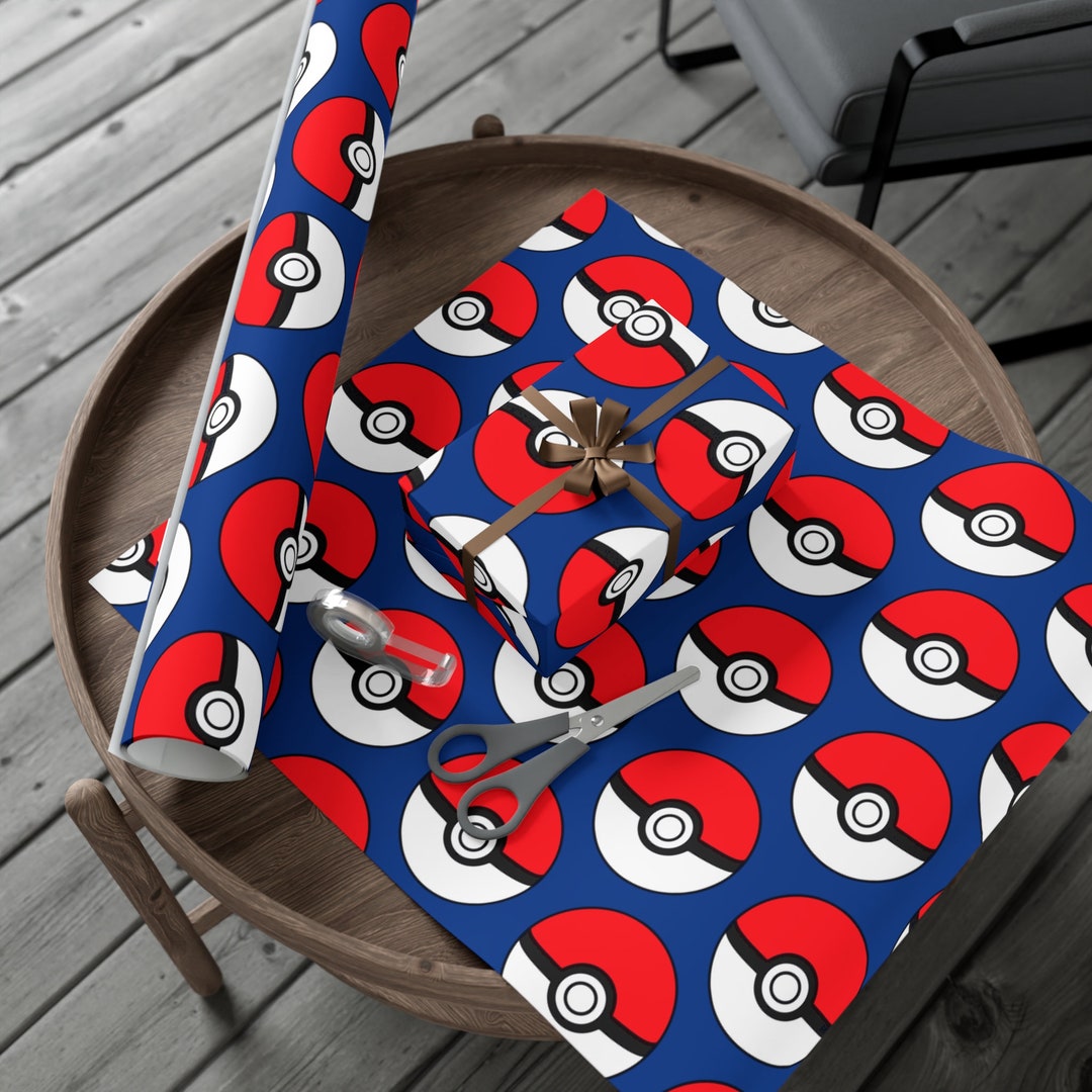Pokemon Pokeball Wrapping Paper for Holidays or Birthday Gifts ...