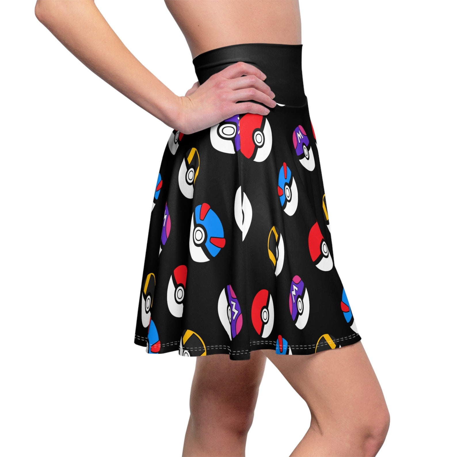 Pokemon Skirt, Pokeball Skirt, Women's Skater Skirt, Pokemon Clothes ...