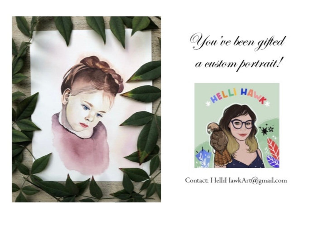 Gift Card for a Custom Portrait - Etsy