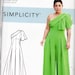 Simplicity Mimi G Style Pattern 9142 Draped ONE SHOULDER JUMPSUIT ...