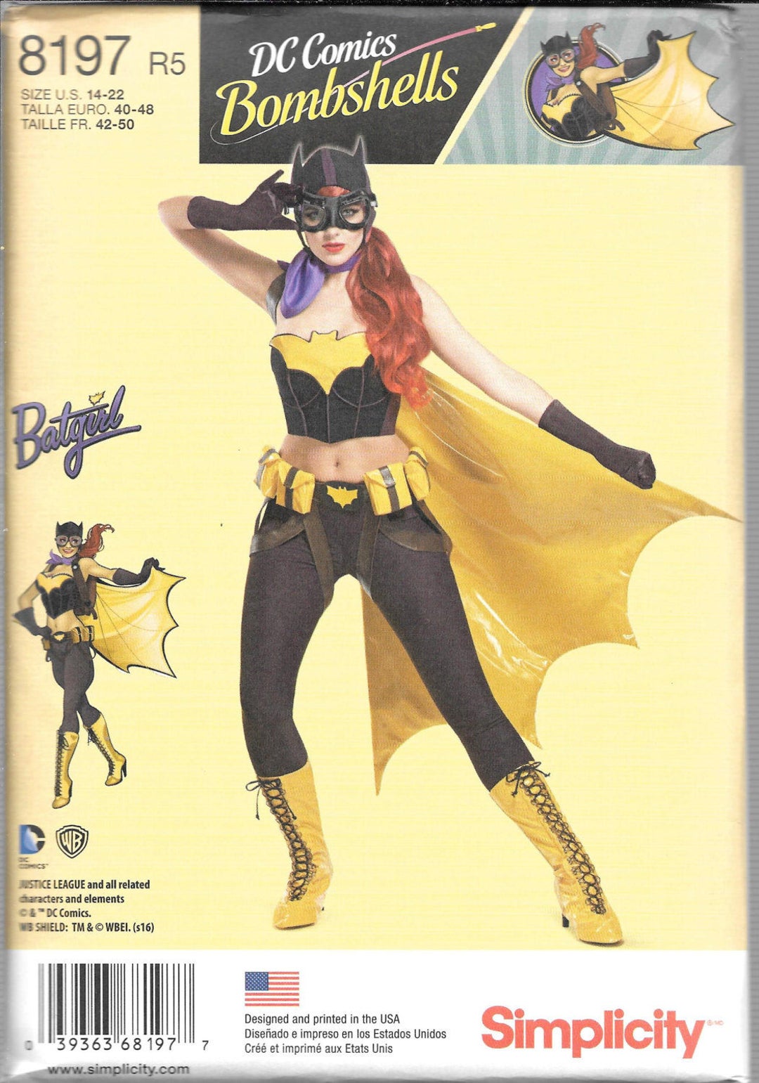 Out of Print Dc Comics Bombshells BATGIRL Simplicity Pattern 8197 ...