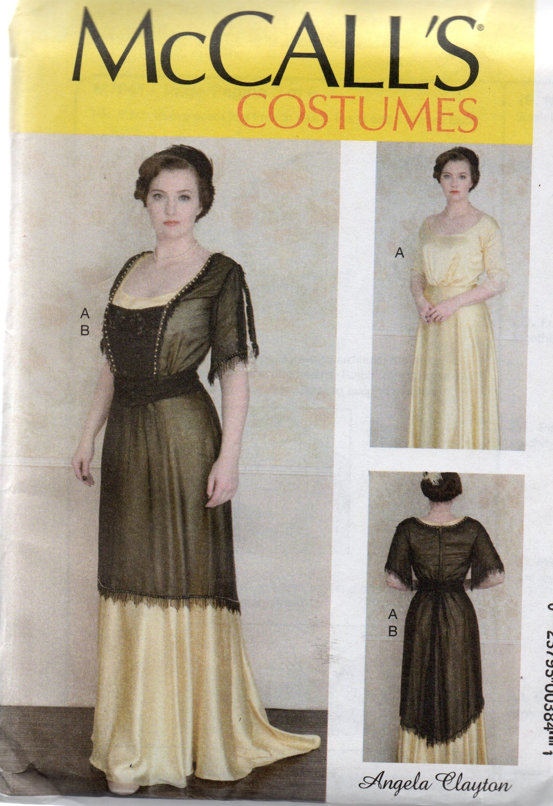 Mccall's Costume Pattern 7941 Early 1900's DOWNTON ABBY DRESS Designer ...