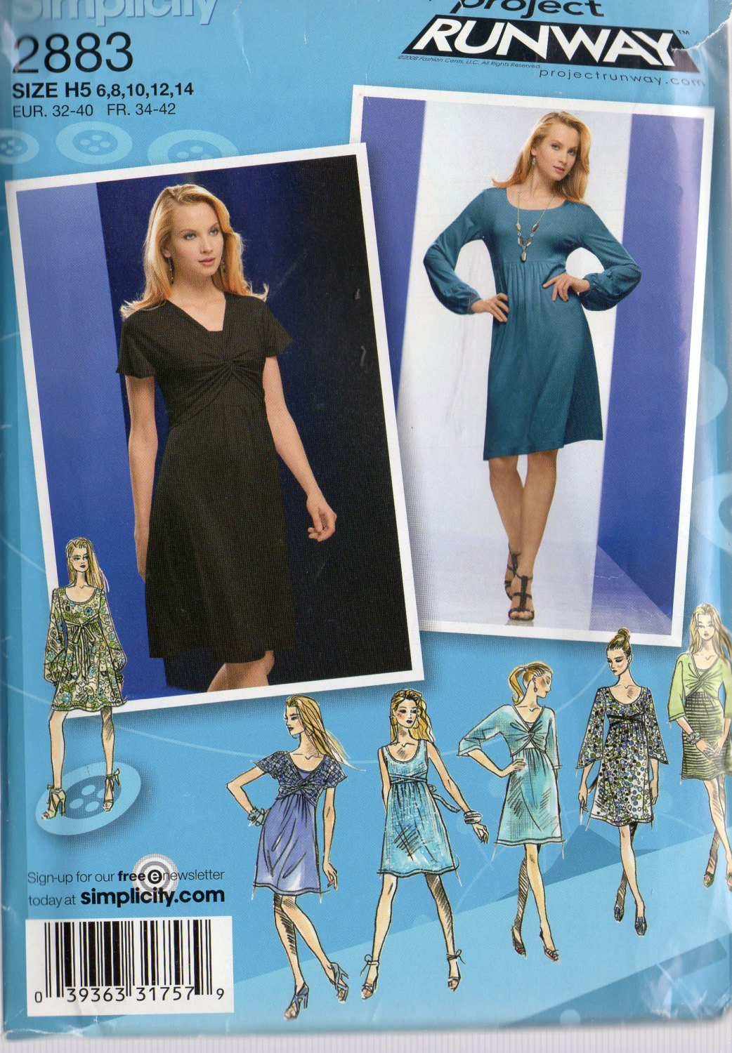 Simplicity Project Runway Pattern 2883 KNIT DRESS Misses 14 - Etsy.de