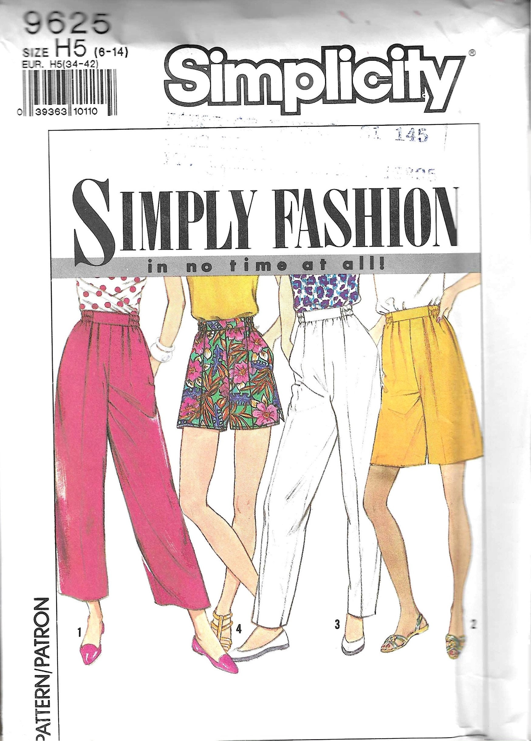 Sewing & Needlecraft Craft Supplies & Tools Patterns Simplicity 9625 ...