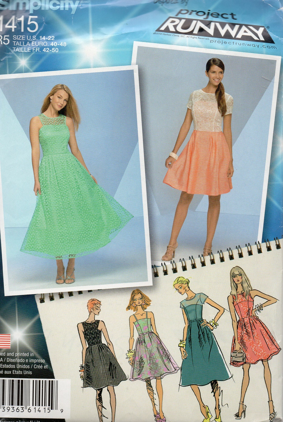 Simplicity Project Runway Pattern 1415 SPECIAL OCCASION DRESSES for Day ...
